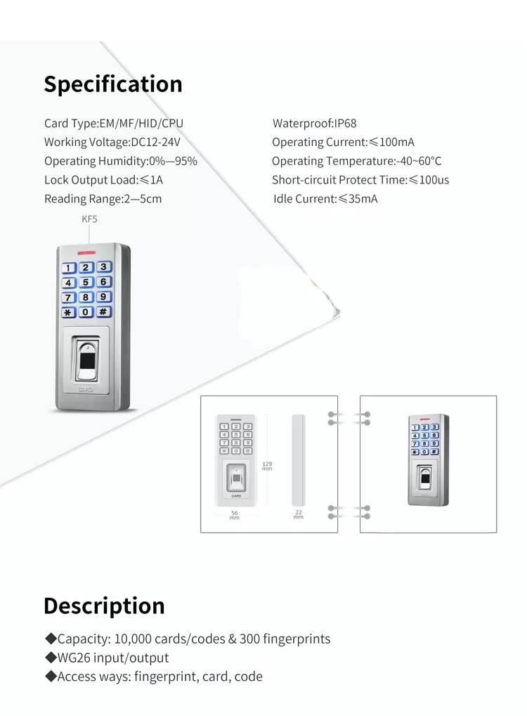 Keypad Fingerprint Access Control China Factory - Fondvision