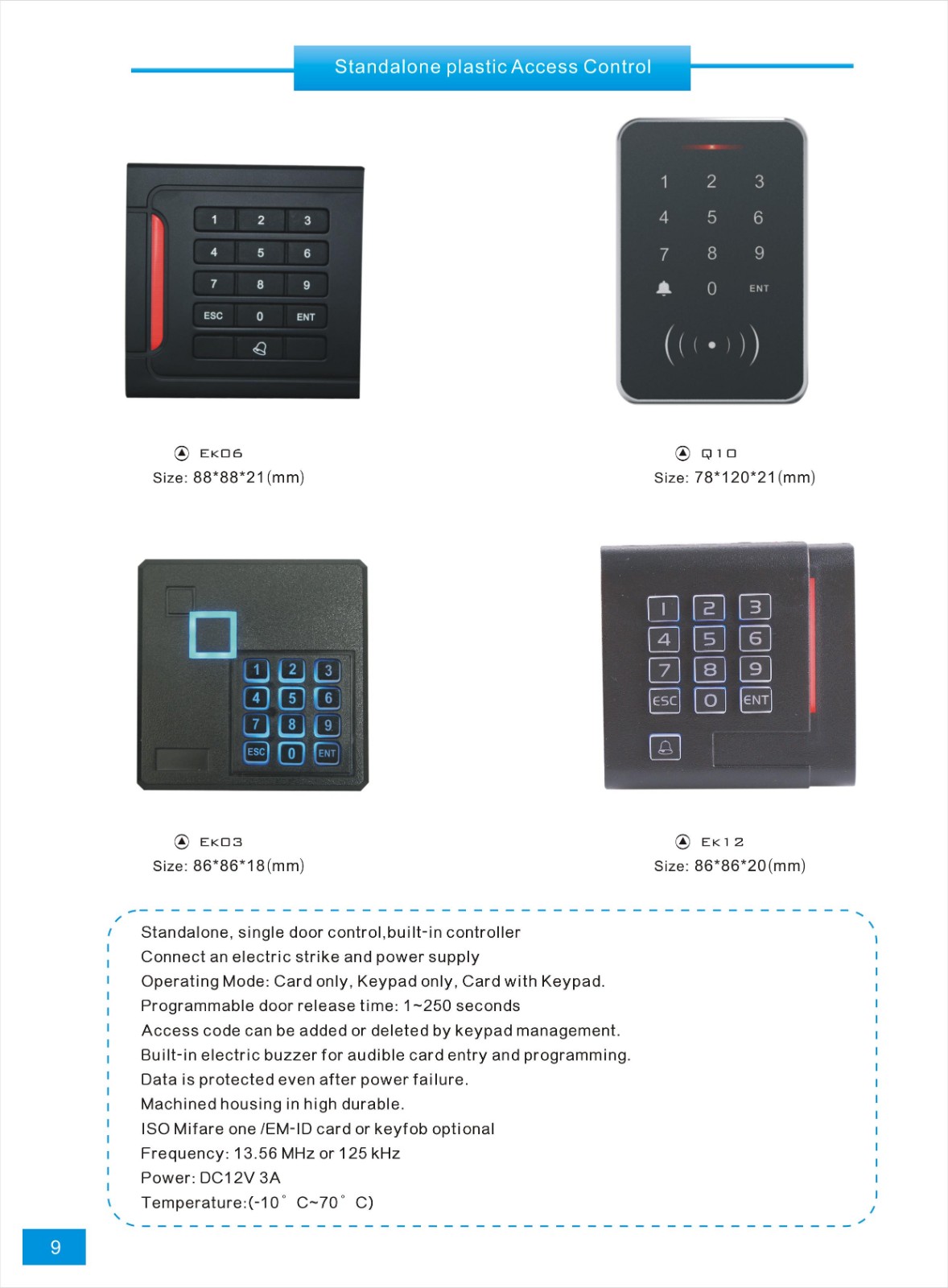 Dynamic QR Code Non-keypad Access Controller China Factory - Ework