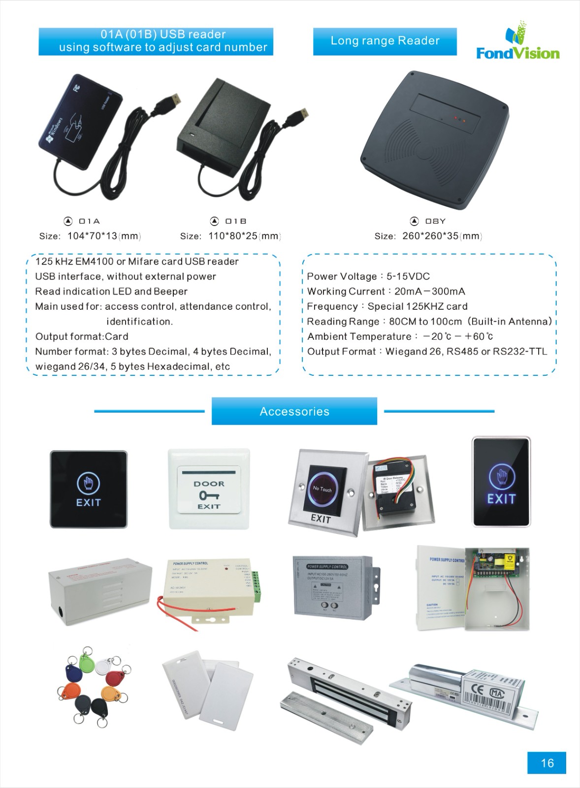 1m EM long range card reader China Factory - Fondvision