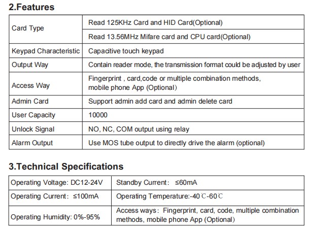 LCD screen Tuya wifi fingerprint access control China Factory - Fondvision LCD screen Tuya wifi fingerprint access control China Factory - Fondvision